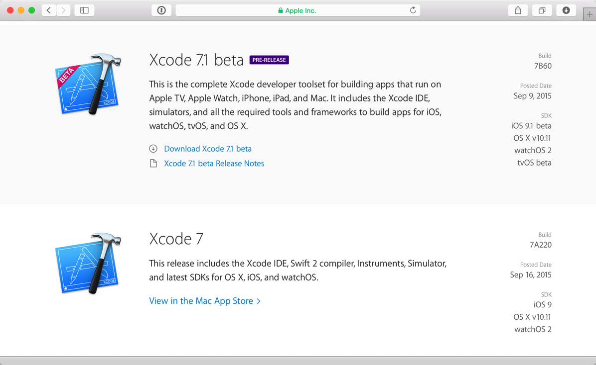 日本時間2015年9月17日未明 Xcode 7とiOS 9がリリースされました | MUSHIKAGO APPS MEMO